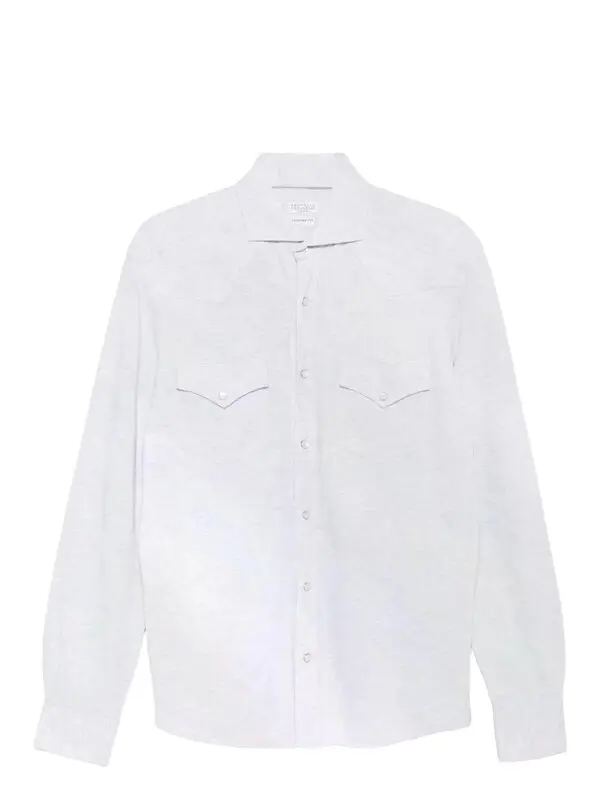 Brunello Cucinelli Double-pocket Cotton Shirt - Grey