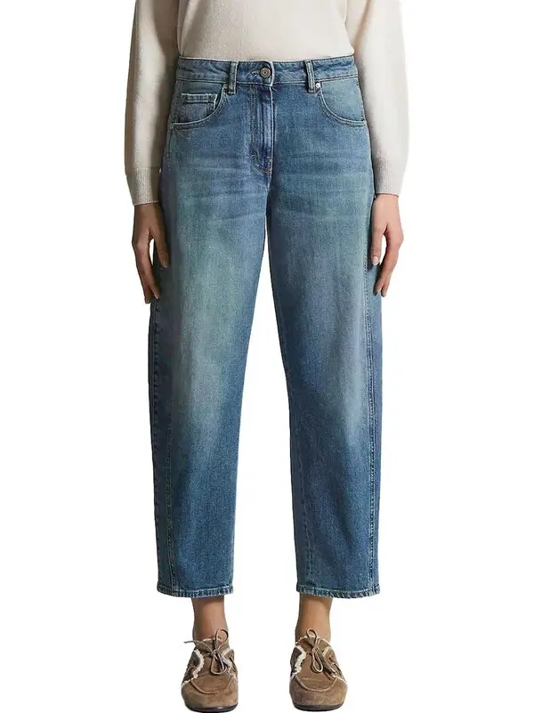 Peserico Paneled Five-pocket Denim Jeans - Blue