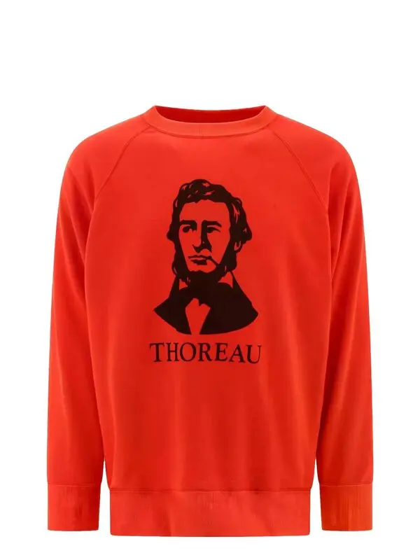 MOUNTAIN RESEARCH Thoreau-print Raglan-sleeves Sweatshirt - Red
