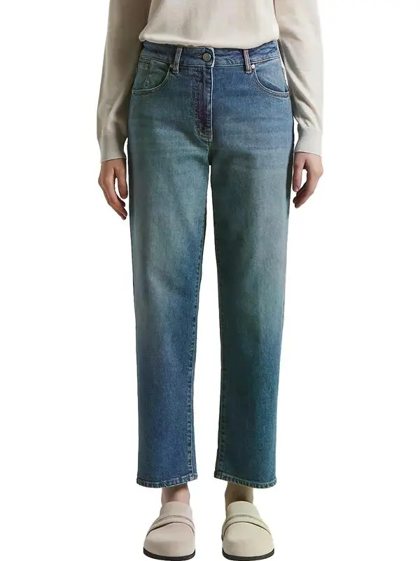 Peserico Logo-patch Five-pocket Jeans - Blue