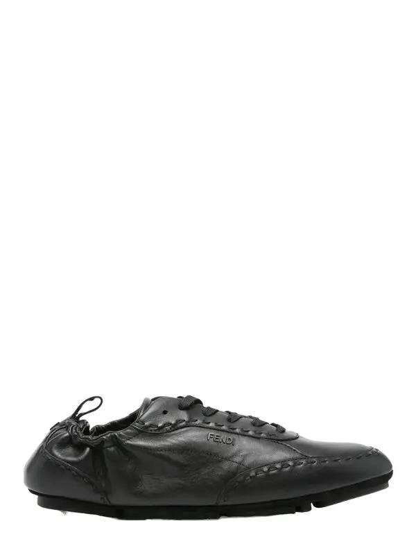 Fendi Lace-up Suede Sneakers - Black
