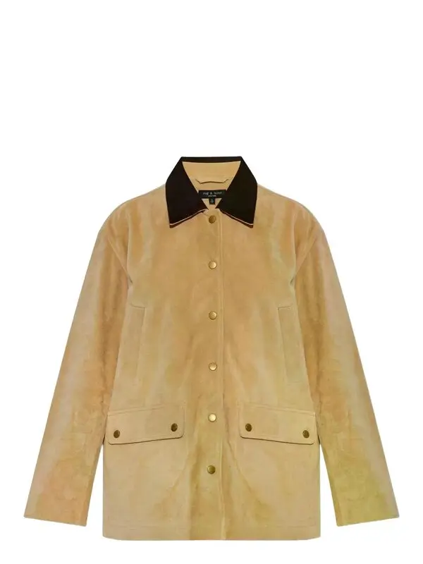Rag & Bone Press-stud Suede Jacket - Neutrals