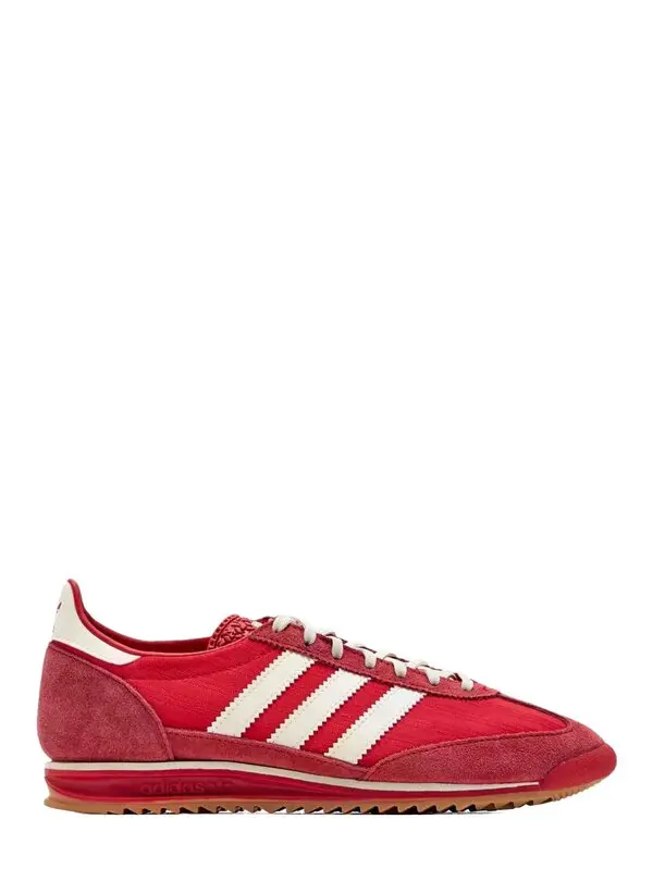 Adidas Three-stripes Leather Low-top Sneakers - Red