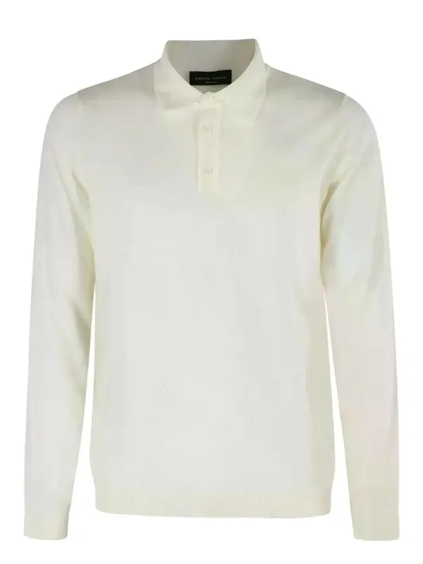 ROBERTO COLLINA Long-sleeve Buttoned Polo Shirt - Neutrals