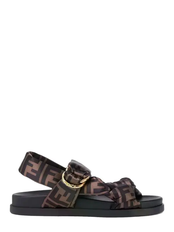 Fendi Ff Logo Sandals - Brown