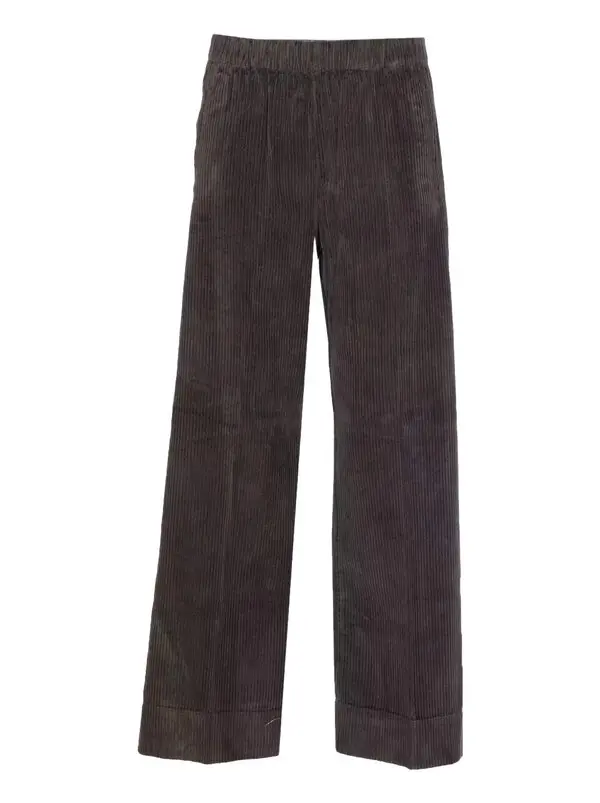 TRUE AVENUE Elasticated-waist Corduroy Trousers - Brown