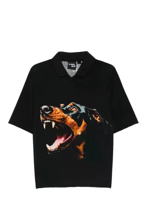 Ksubi Dog-print Polo - Black