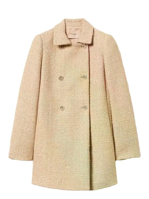TWINSET Sequin-embellished Bouclé Coat - Neutrals