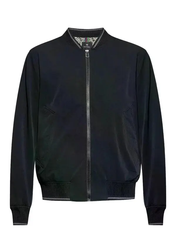 Paul Smith Zip-fastening Bomber Jacket With Logo Plaque - Black