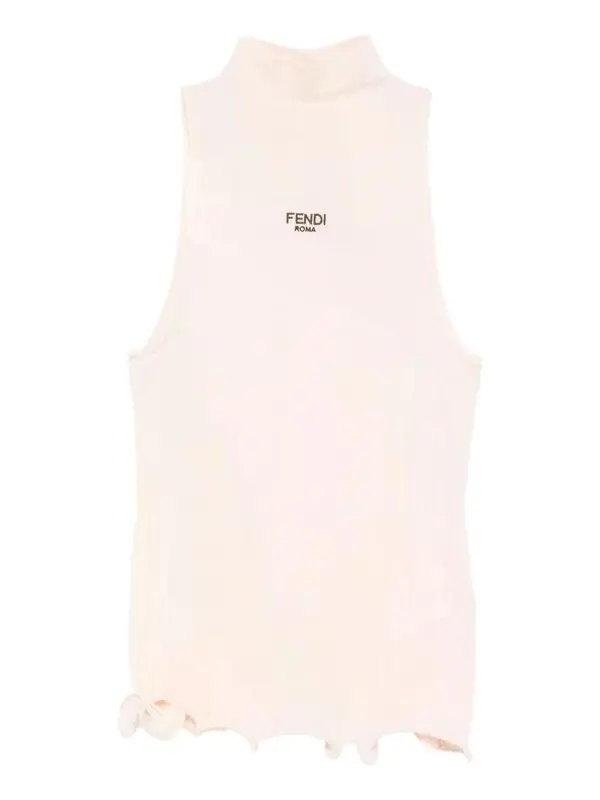 Fendi Ribbed Mock-neck Top - Pink
