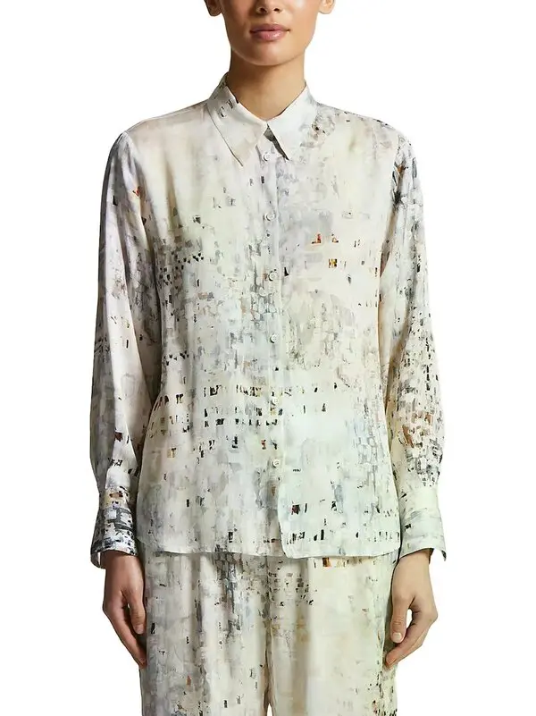 Peserico Abstract-print Shirt - Neutrals