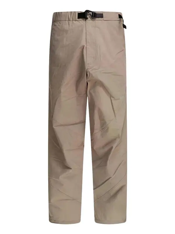 GOLDWIN Buckle-fastening Panelled Trousers - Brown