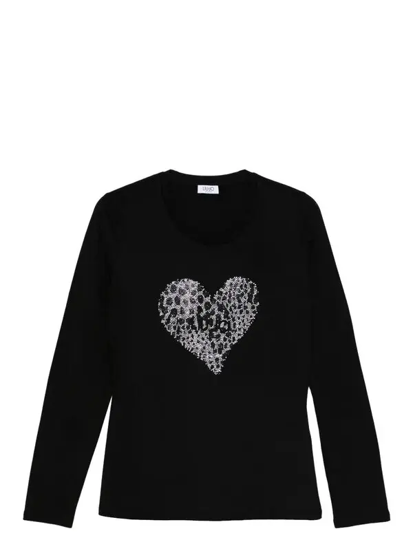Liu Jo Heart-embellished Long-sleeve T-shirt - Black