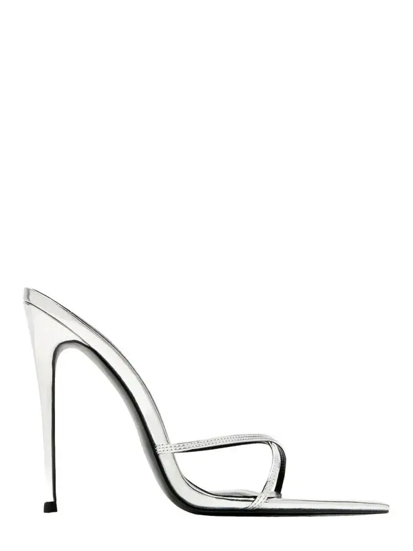 Femme La 120mm Donatella Metallic Stiletto Sandals - Silver