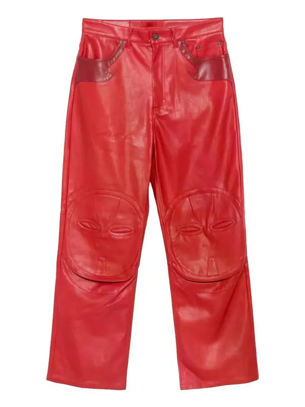 KUSIKOHC Mask-detail Pocket Trousers - Red