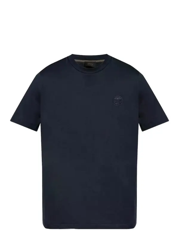 Brioni Logo-embroidered T-shirt - Blue