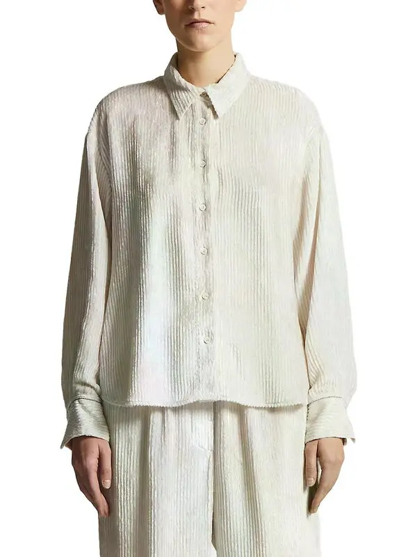 Peserico Ribbed Button-down Shirt - White