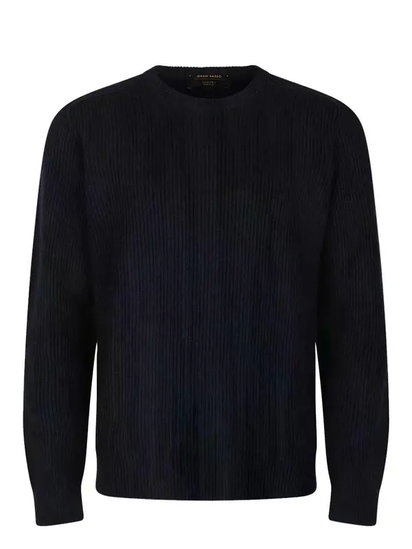 GRAN SASSO Ribbed Crew-neck Sweater - Black