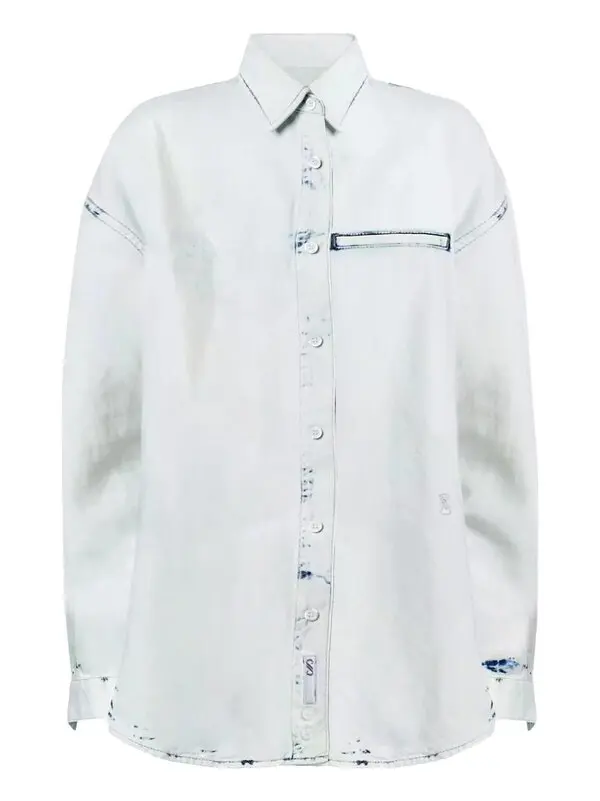 Proenza Schouler Bleach-effect Denim Shirt - Blue