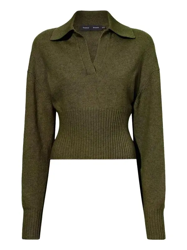 Proenza Schouler Polo-neck Ribbed Sweater - Green