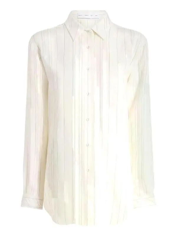 Proenza Schouler White Label Raven Stripe Woven Shirt - White