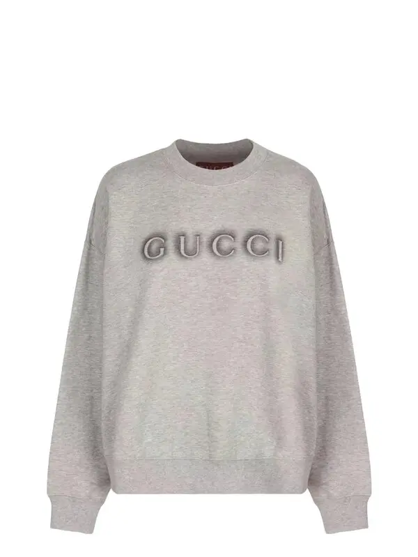 Gucci Logo-detail Cotton Sweatshirt - Grey