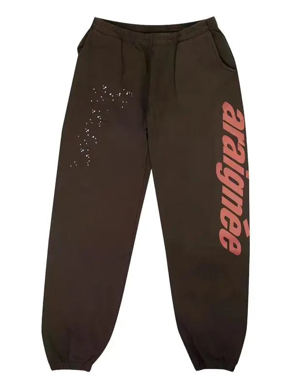 SP5DER Araignee Star-print Track Pants - Brown