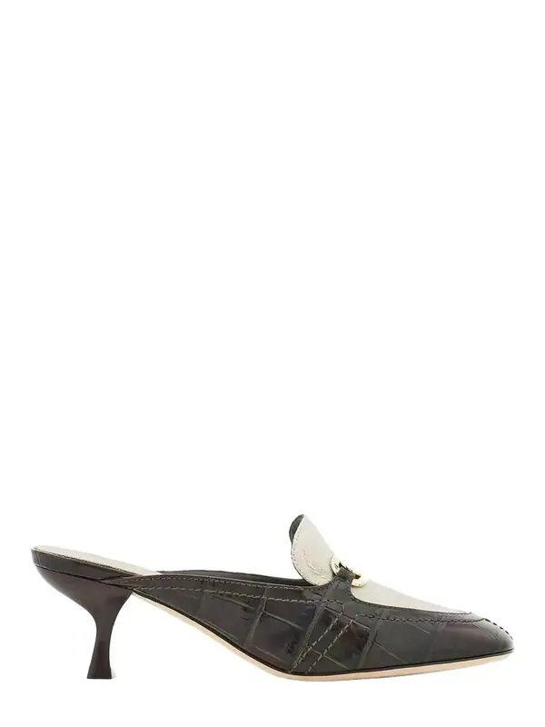 FERRAGAMO Crocodile-effect Mules - Neutrals