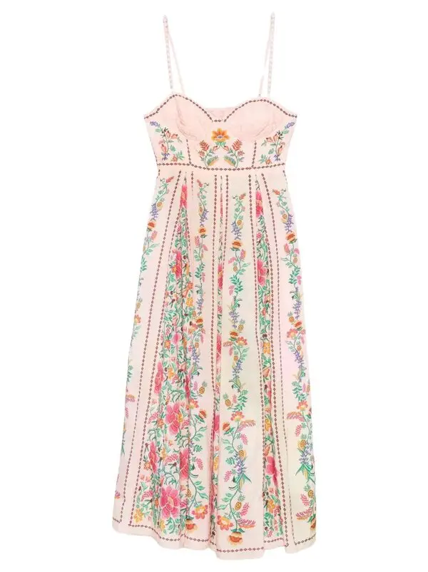 Farm Rio Delicate Forest Maxi Dress - Pink