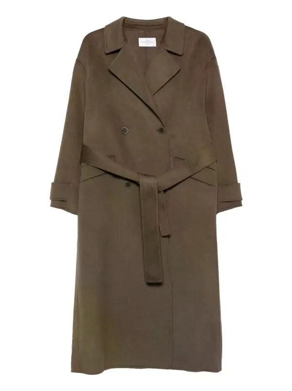 THE DYNAMIS STUDIO Belted Double-breasted Coat - Brown