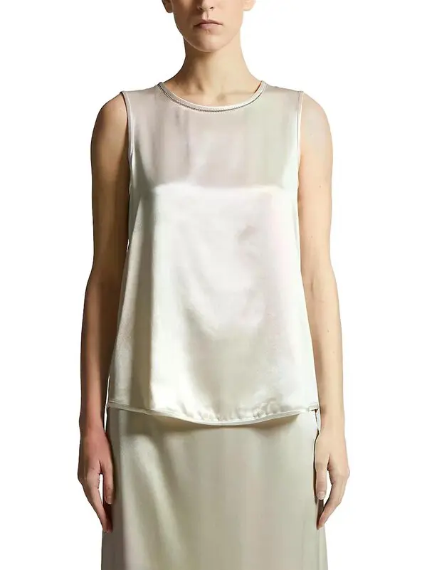 Peserico Embellished Sleeveless Top - White