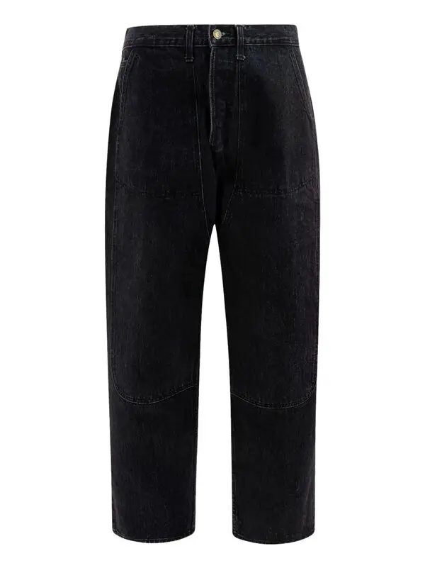 BRAIN DEAD Panelled Straight Leg Jeans - Black