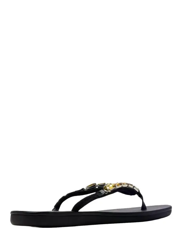 ANCIENT GREEK SANDALS Crystal-embellished T-strap Sandals - Black