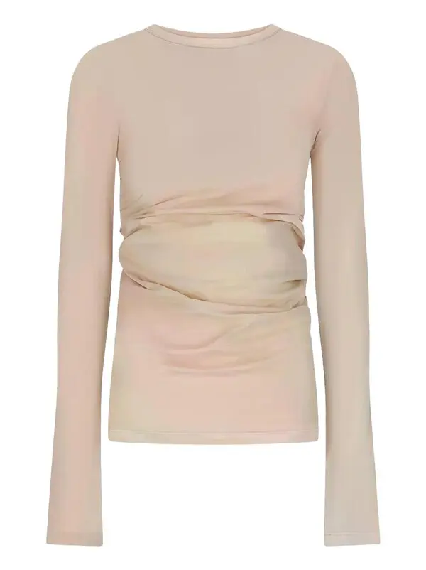 Destin Gathered Long-sleeve Top - Pink