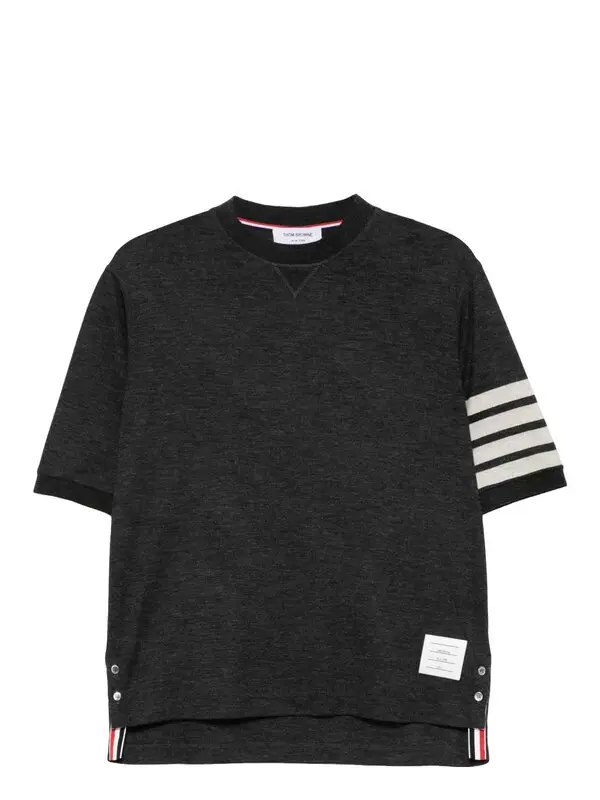 Thom Browne 4-bar Wool T-shirt - Grey