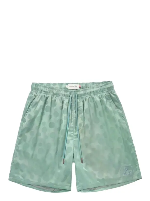 HONOR THE GIFT Jacquard Polka Dot Shorts - Green
