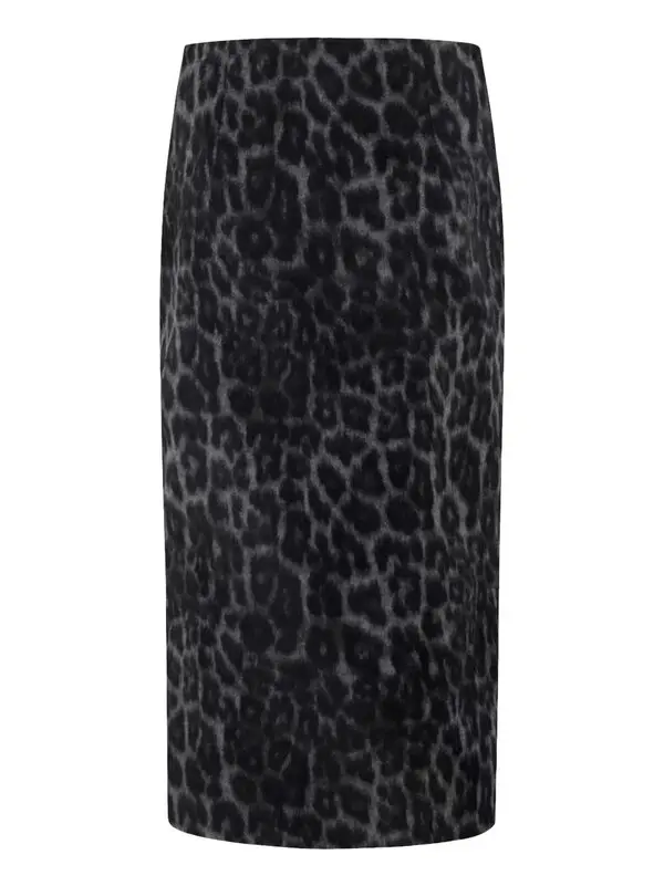 Federica Tosi Leopard-print Pencil Skirt - Grey