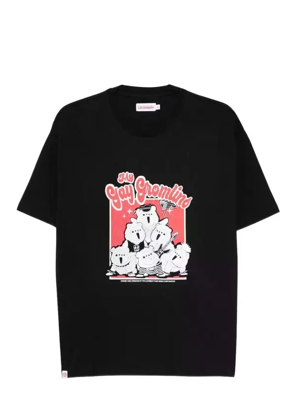 CHARLES JEFFREY Graphic-bear-print T-shirt - Black