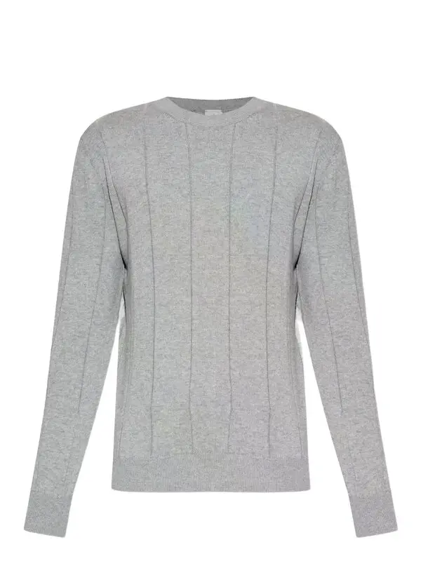 Eleventy Vertical-ribbed Cotton Sweater - Grey