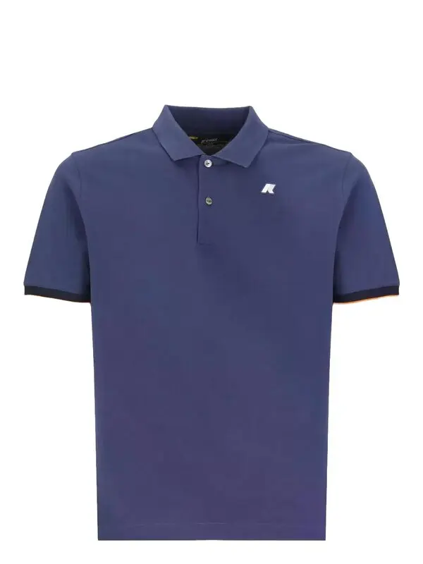 K-WAY Two-button Cotton Polo Shirt - Blue