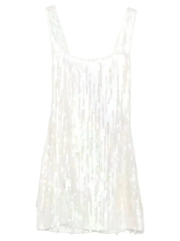 Staud Le Sable Sequin-embellished Mini Dress - White