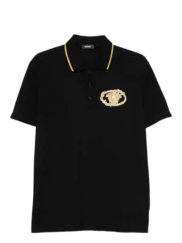 Versace Medusa Emblem Polo Shirt - Black