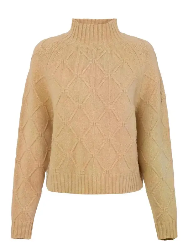 Elisabetta Franchi Diamond-pattern Turtleneck Sweater - Neutrals