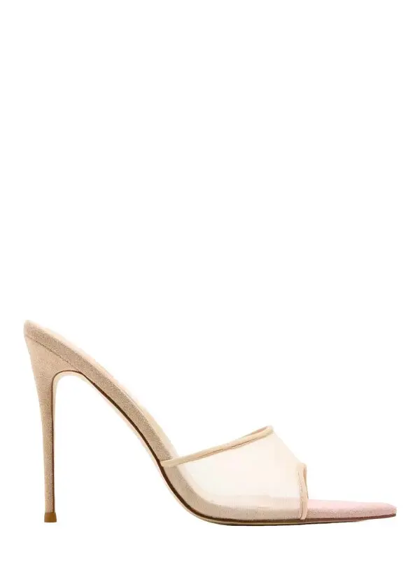 Femme La 120mm Gianni Mesh-panel Pointed-toe Sandals - Neutrals