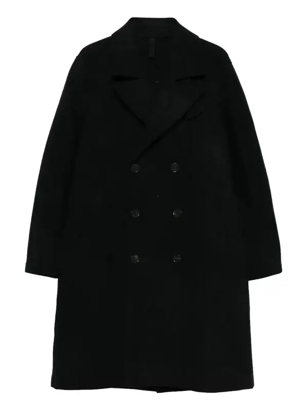 Harris Wharf London Double-breasted Wool Coat - Black