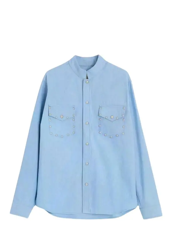 Valentino Garavani Cabochon-closure Denim Shirt - Blue