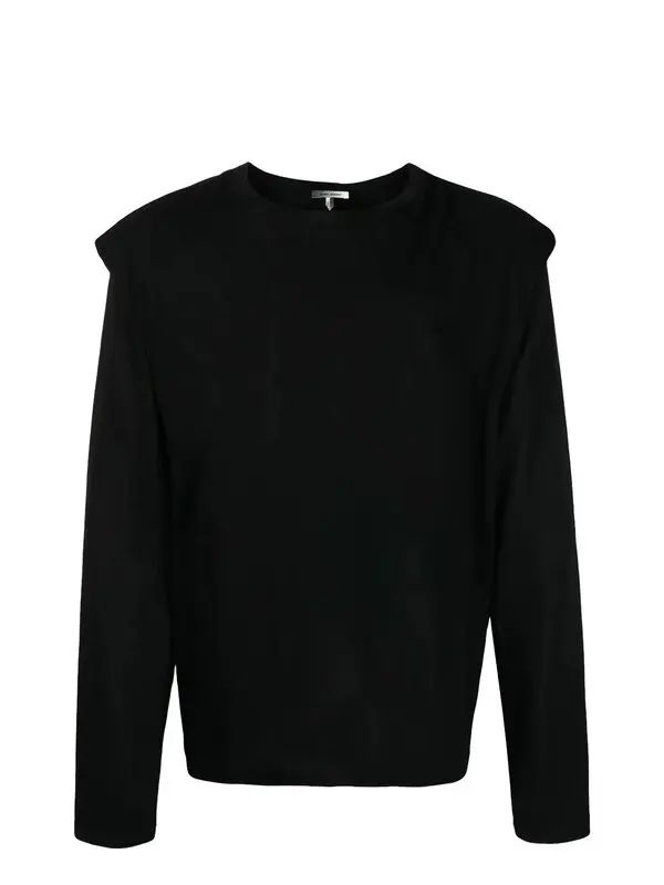 MARANT Padded-shoulder Cotton Sweatshirt - Black