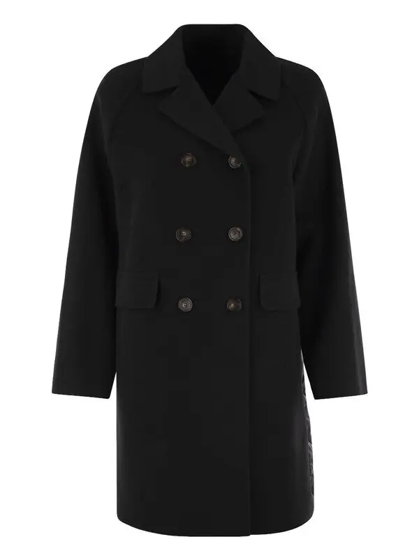 Max Mara Zolfo Double Wool Drape Coat - Black