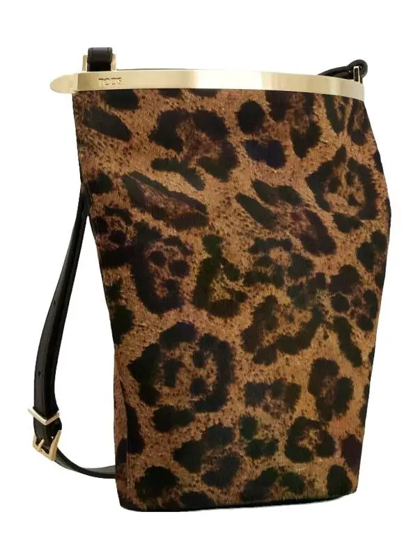 TOD'S Leopard-print Bucket Bag - Brown