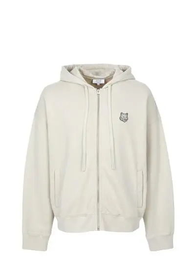 Maison Kitsuné Fox Head Zip-up Hoodie - Gray
